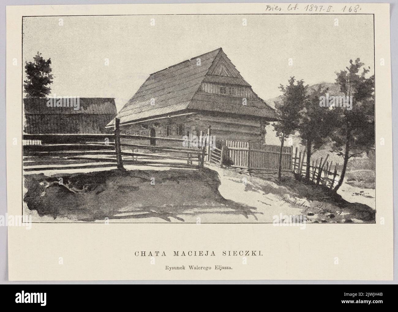 Reproduction of a painting: Walery Eljasz-Radzikowski (1841-1905), The hut of Maciej Sieczka ...